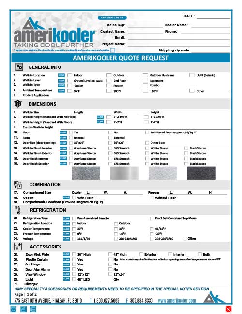 Amerikooler Quote Request Form - Johnson Pike